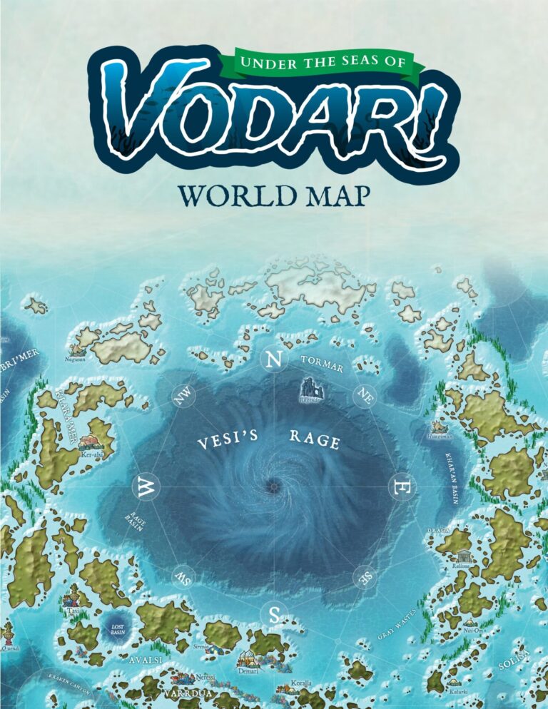 Under the Seas of Vodari World Map (27" x 18") - Tribality Store